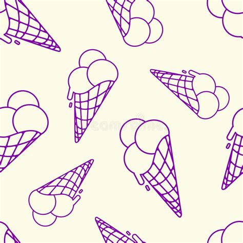 Ice Cream Cone Seamless Pattern Ice Cream Scoop In A Waffle Cone