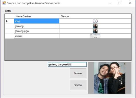 simpan dan tampilkan gambar vb database sql server html