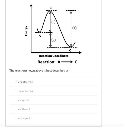 Solved Energy Reaction Coordinate Reaction A C The Reaction Shown