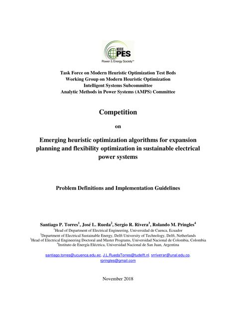 Pdf 2019 Grid Optimization Competition Emerging Heuristic