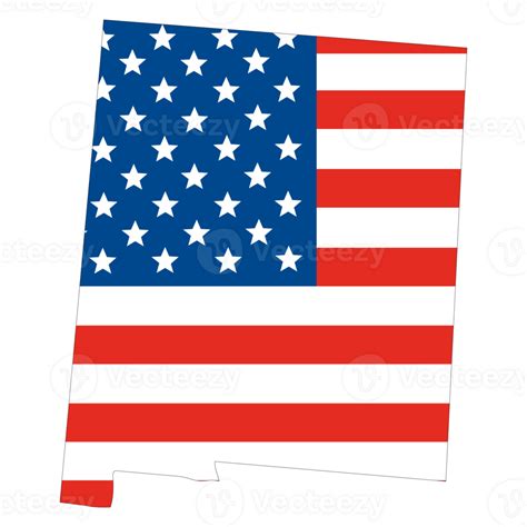 New Mexico Map With Usa Flag Usa Map 27292096 Png