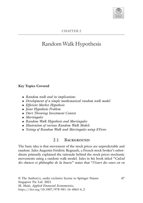Pdf Random Walk Hypothesis