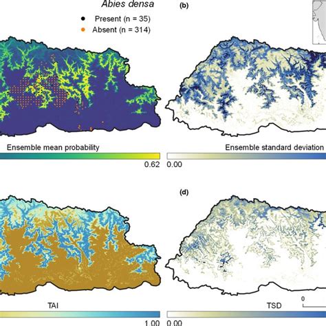 Spatial Distribution Of The Ensemble Mean A Ensemble Standard