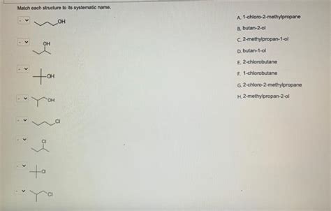 [solved] match each structure to its systematic name oh