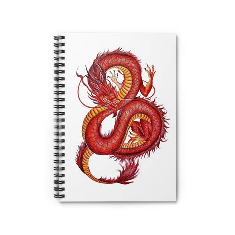 Dragon Notebook Dragon Journal Chinese Dragon Notebook Red Dragon Notebook Dragon Spiral