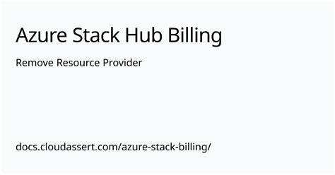 Remove Resource Provider Azure Stack Hub Billing