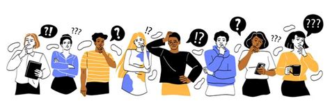 Portraits Of Thoughtful People Royalty Free Vector Image