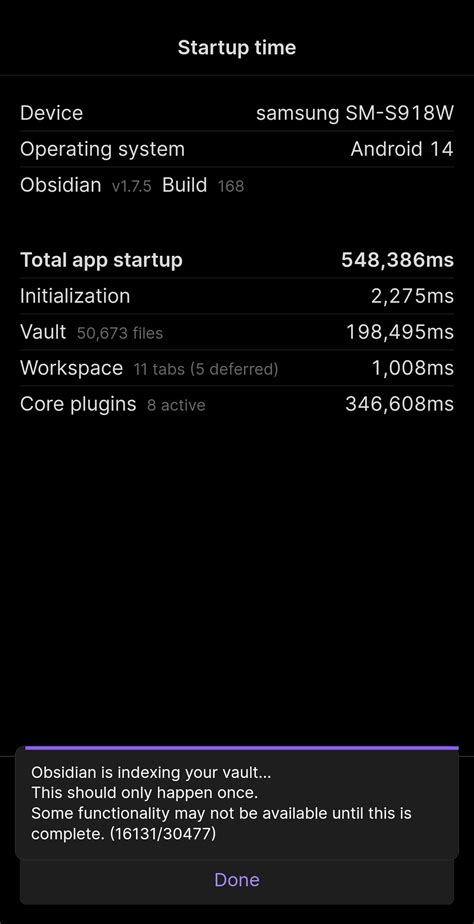 Android Large Vault Slow To Load On With All Plugins Disabled Page 2 Bug Reports Obsidian
