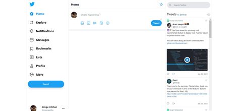 Github Simgeatlhntwitter Clone While Developing This Projectfor Frontend Html Tailwindcss