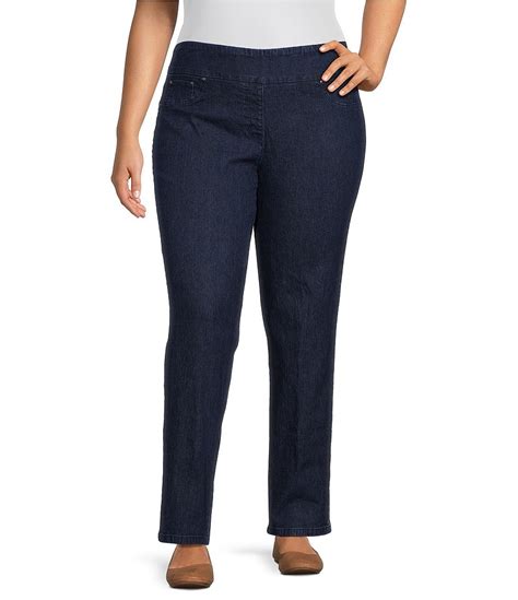 Ruby Rd Plus Pull On Denim Jeans Dillards