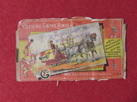 Original 1880s Wm Deering Chicago Deering Twine Binder Victorian