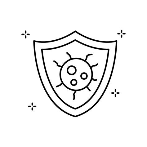 Shield Bacteria Vector Icon Illustration 23020471 Vector Art At Vecteezy