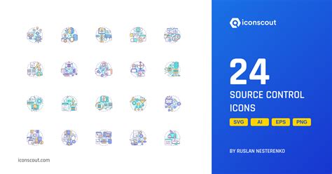 Source Control Icon Pack 24 Rounded Science And Technology Icons Svg