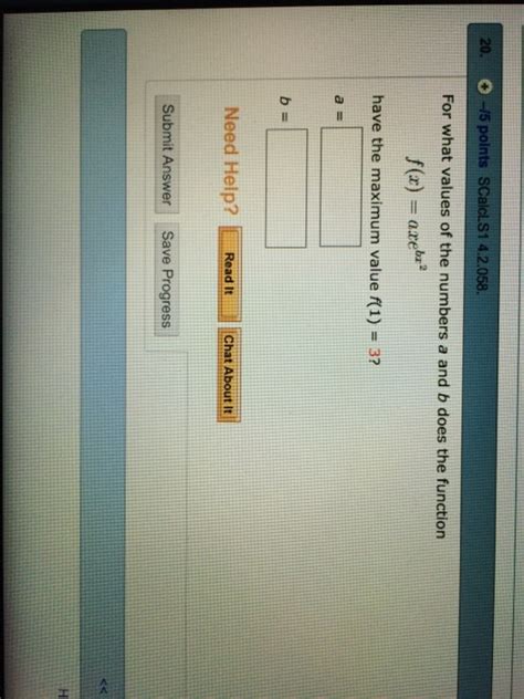 Solved For What Values Of The Numbers A And B Does The Chegg Com