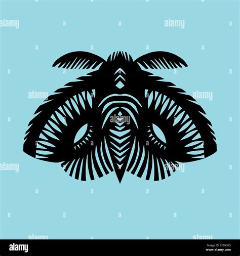 Vintage Butterfly Paper Cut Style Art Icon In Black Color Isolated
