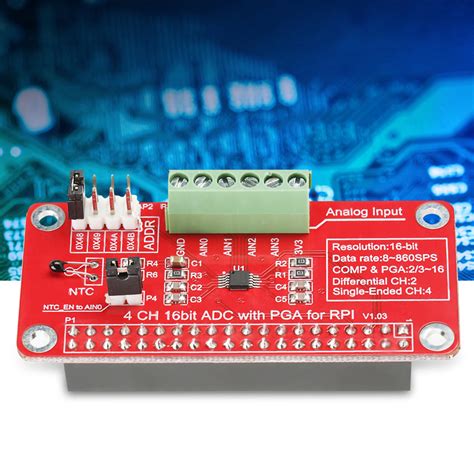 16 Bit Adc Analog To Digital Converter Module For Raspberry Pi 32b 1pc Fruugo Se