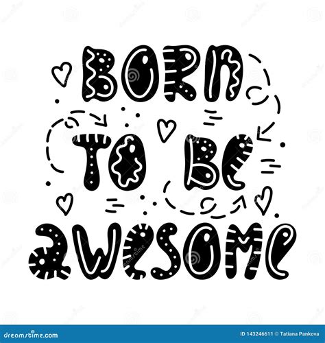 Нарисованная вручную литерность в небрежном стиле Doodles Принесенный для того чтобы быть