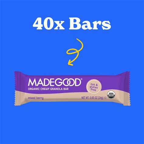 Madegood Mixed Berry Granola Bars Organic Non Gmo Nut Free Snacks