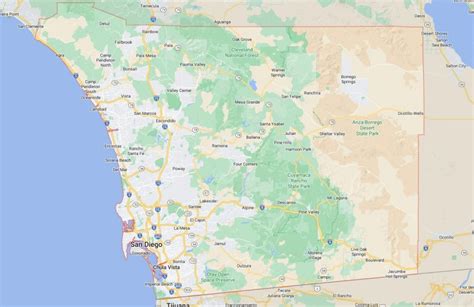 Cities And Towns In San Diego County California
