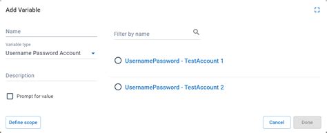 Username And Password Account Variables Documentation And Support