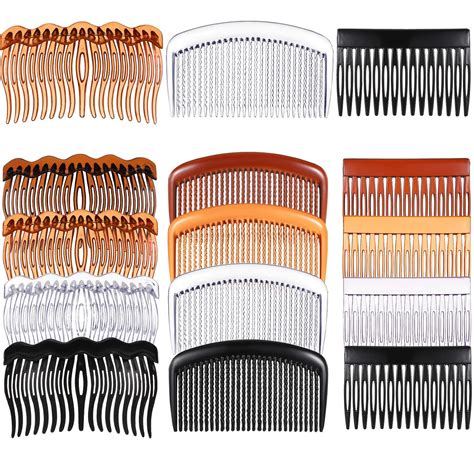 12 Decorative Plastic Side Twist Hair Combs With Teeth For