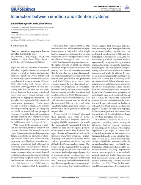 Pdf Interaction Between Emotion And Attention Systems