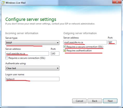 Seaside Communications Windows Live IMAP Email Setup