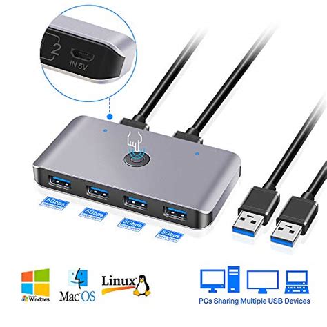 USB KVM Switches Hub Box Di Condivisione Periferica USB Selettore Switch USB A
