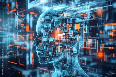 Illustration Of A Machine Learning Process Featuring Artificial Intelligence Deep Data Mining