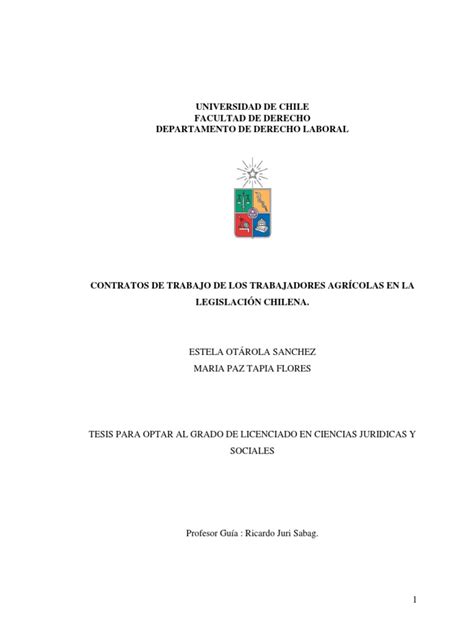 Contratos De Trabajo Agrícola En Chile Pdf Derecho Laboral Sindicato