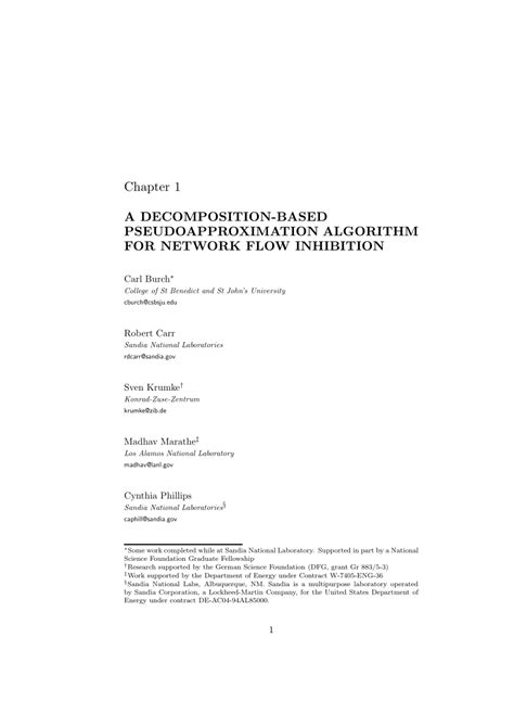 Pdf A Decomposition Based Pseudoapproximation Algorithm For Network