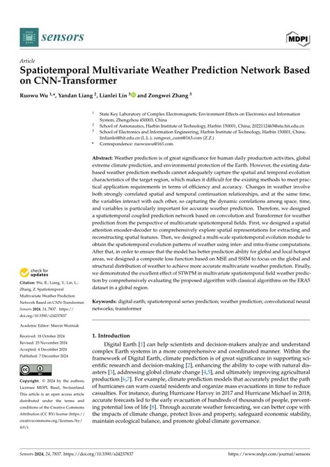 Pdf Spatiotemporal Multivariate Weather Prediction Network Based On