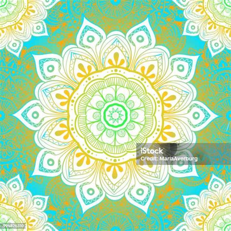 꽃 동기와 원활한 민족 패턴입니다 만다라 직물 및 종이 위한 양식된 인쇄 템플릿입니다 Boho 세련 된 디자인입니다 여름 패션입니다 기하 도형에 대한 스톡 벡터 아트 및