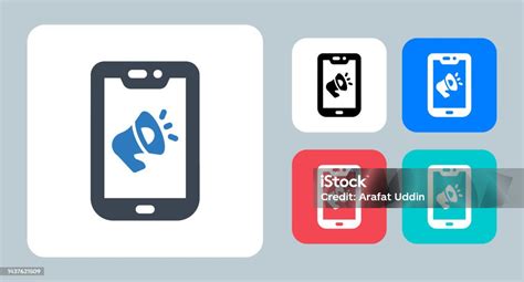 프로모션 아이콘벡터 일러스트 레이 션입니다 모바일 전화 프로 모션 마케팅 광고 공지 사항 광고 홍보 미디어 로그인 기호 플랫 아이콘 Media Day에 대한 스톡 벡터 아트