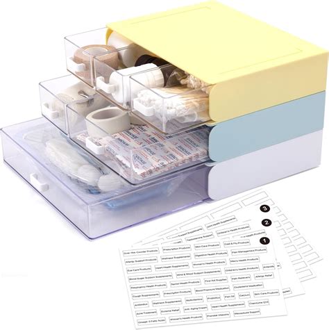 Brippo 3 Tier Stackable Storage Drawers For Medication