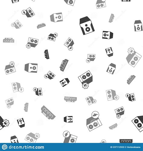 Set Uninterruptible Power Supply Case Of Computer And Ram Random Access Memory On Seamless