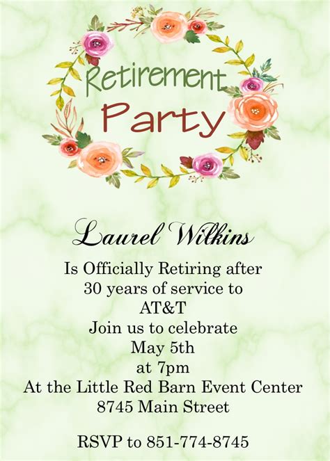 Retirement Party Invitation Wording Templates Free Retirement Party