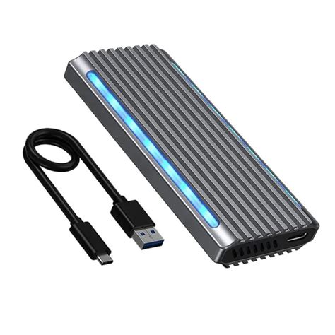 1 Set Aluminum Alloy RGB M 2 SSD Case Type C USB 3 1 Interface 10Gbps SSD Enclosure Mobile