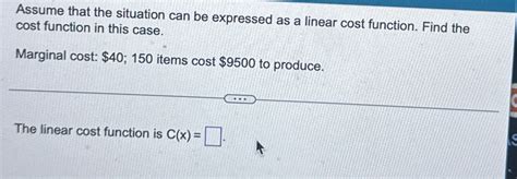 Solved Assume That The Situation Can Be Expressed As A