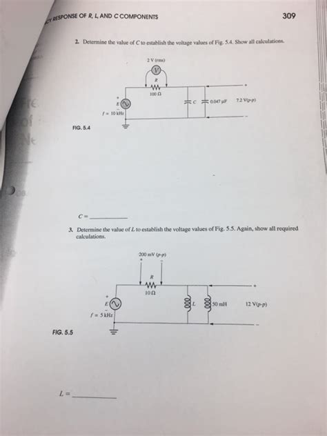 Solved RESPONSE OF R L AND C COMPONENTS Determine Chegg
