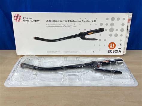 Used Ethicon Endo Surgery Endoscopic Curved Intraluminal Stapler 21 Mm Ref Ecs21a Laparoscope