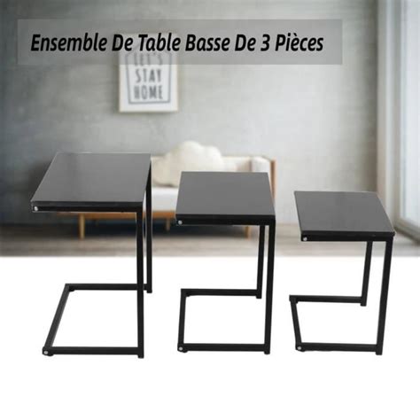Ensemble De Table Basse En Mdf Et Tube De Fer 505 X 54 X 33 Cm Yul6