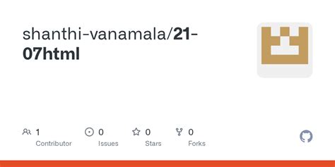 Github Shanthi Vanamala 21 07html