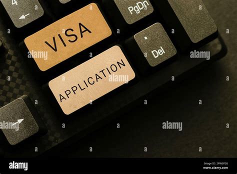 Conceptual Display Visa Application Word Written On An Process Of Getting An Entry Permit To A