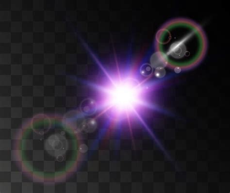 밝고 아름다운 별 투명 배경에 조명 효과의 그림 프리미엄 벡터