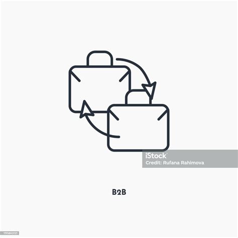 B2b 윤곽선 아이콘입니다 간단한 선형 요소 그림입니다 흰색 배경에 격리 된 선 B2b 아이콘입니다 얇은 스트로크 기호는 웹 모바일 및 Ui에 사용할 수 있습니다 개념에