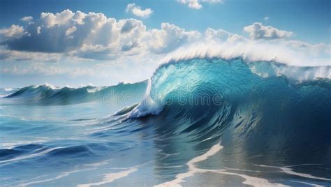 oceanic elegance azure wave symphony ai generate stock illustration