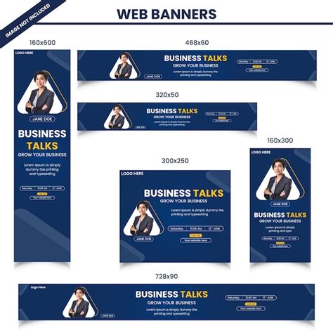 Premium Vector Corporate Web Banners Of Standard Size With A Place