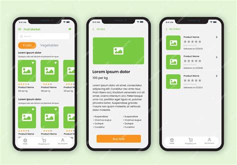 Premium Vector Mobile Application Design Template Vector Wireframes