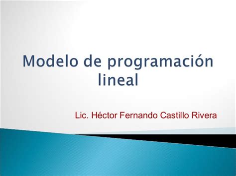 Modelo De Programación Lineal